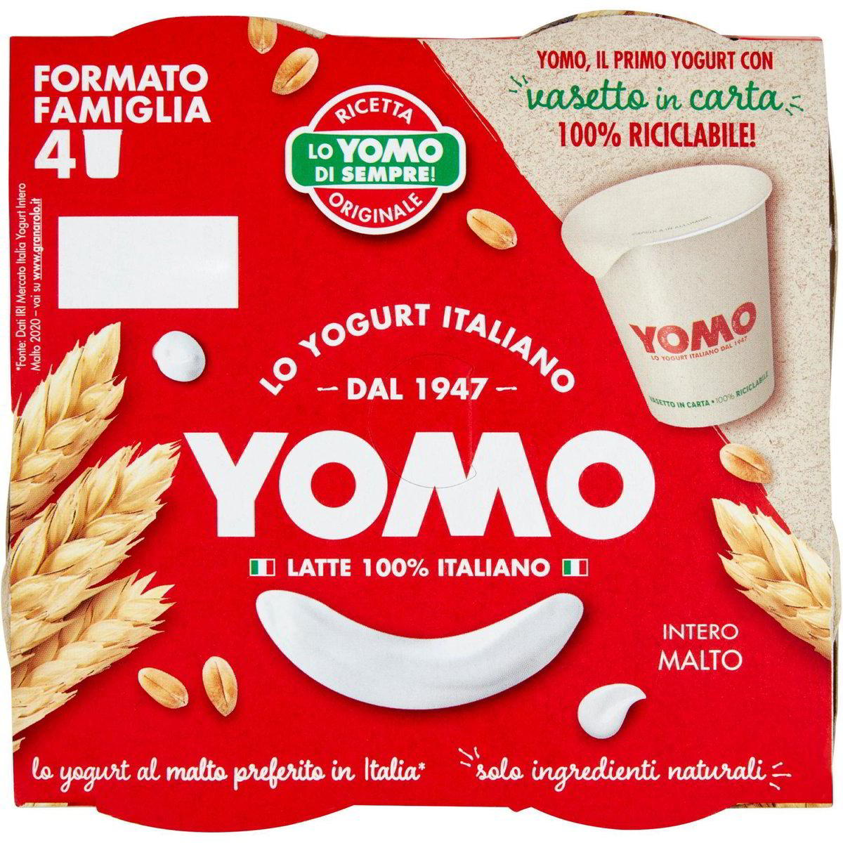 Yogurt intero con malto YOMO 4 X 125 G - Coop Shop