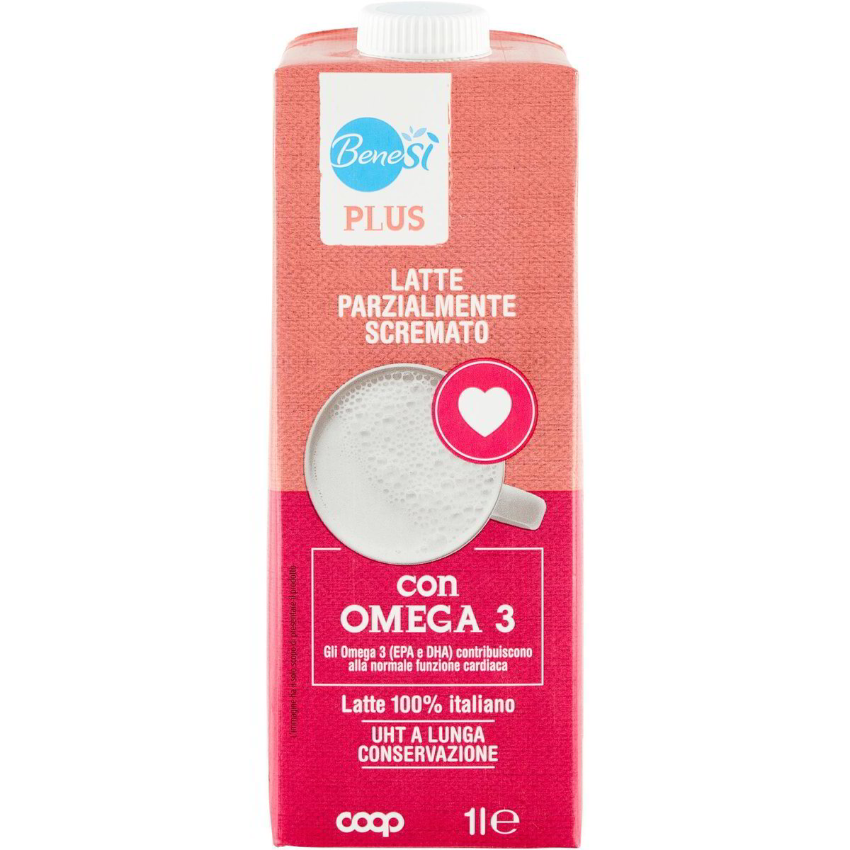 Latte uht parzialmente scremato con omega 3 COOP - BENE SI 1000 ML ...