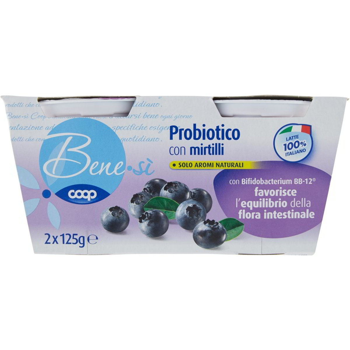 Yogurt probiotico con mirtillo COOP - BENE SI' 2 X 125 G - Coop Shop