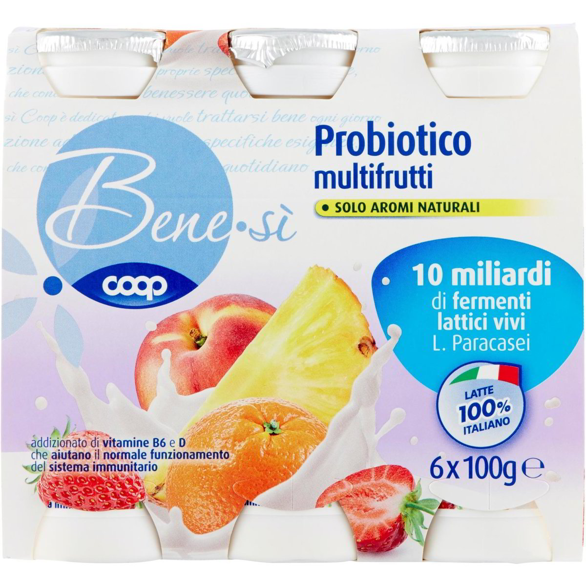 Yogurt da bere probiotico multifrutti COOP - BENE SI' 6 X 100 G - Coop Shop
