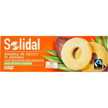 Ananas sciroppato in succo COOP - SOLIDAL 3 X 227 G - Coop Shop
