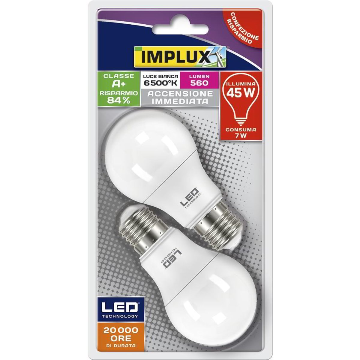 Lampada led goccia e27 560 lumen a 45w x2 IMPLUX 1 PZ - Coop Shop