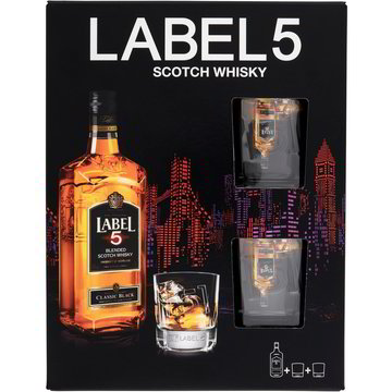 Whisky bottiglia + 2 bicchieri LABEL 5 700 ML - Coop Shop