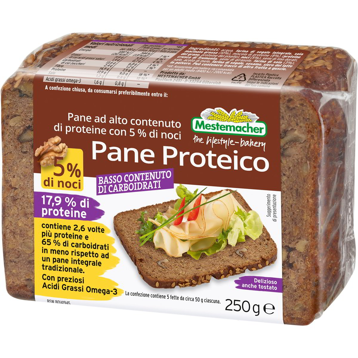 Pane proteico con noci 5% MASTERMACHER 250 G - Coop Shop