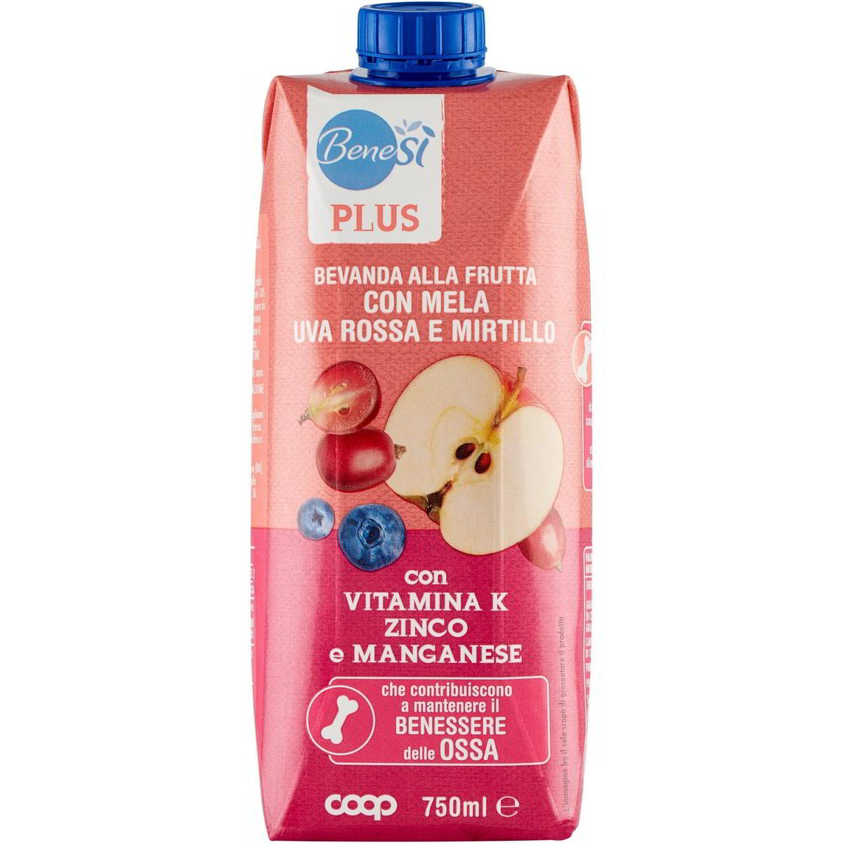 Bevanda a base di frutta mela/uva rossa/mirtillo COOP - BENE SI' 750 ML ...