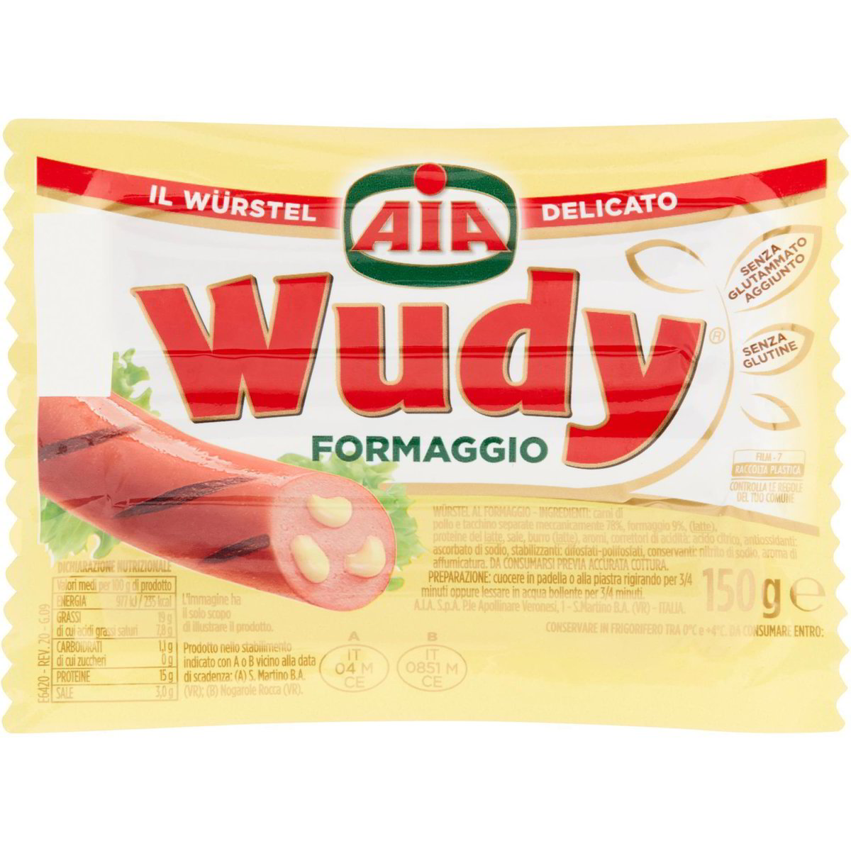 Wurstel al formaggio WUDY 150 G - Coop Shop