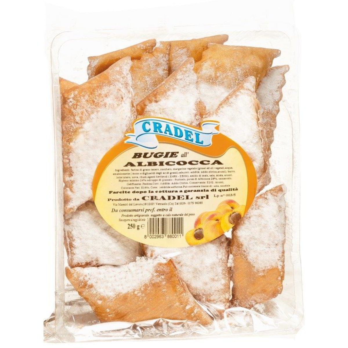 Bugie ripiene all'albicocca CRADEL 250 GR - Coop Shop