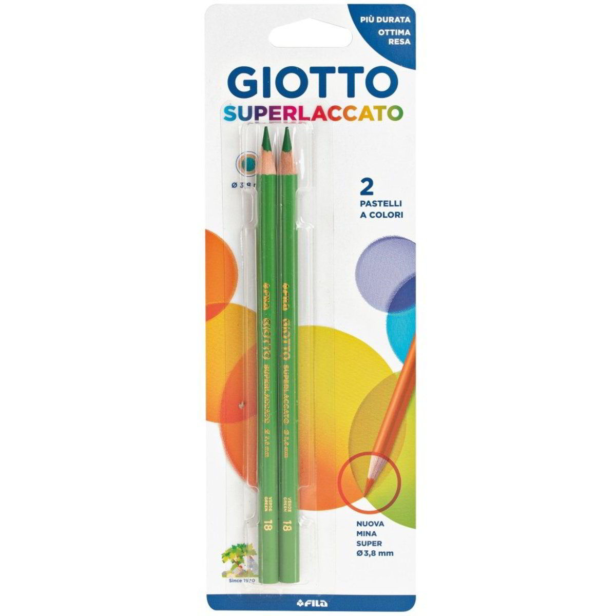 Matite pastelli colorati superlaccato verde x2 GIOTTO 1 PZ - Coop Shop