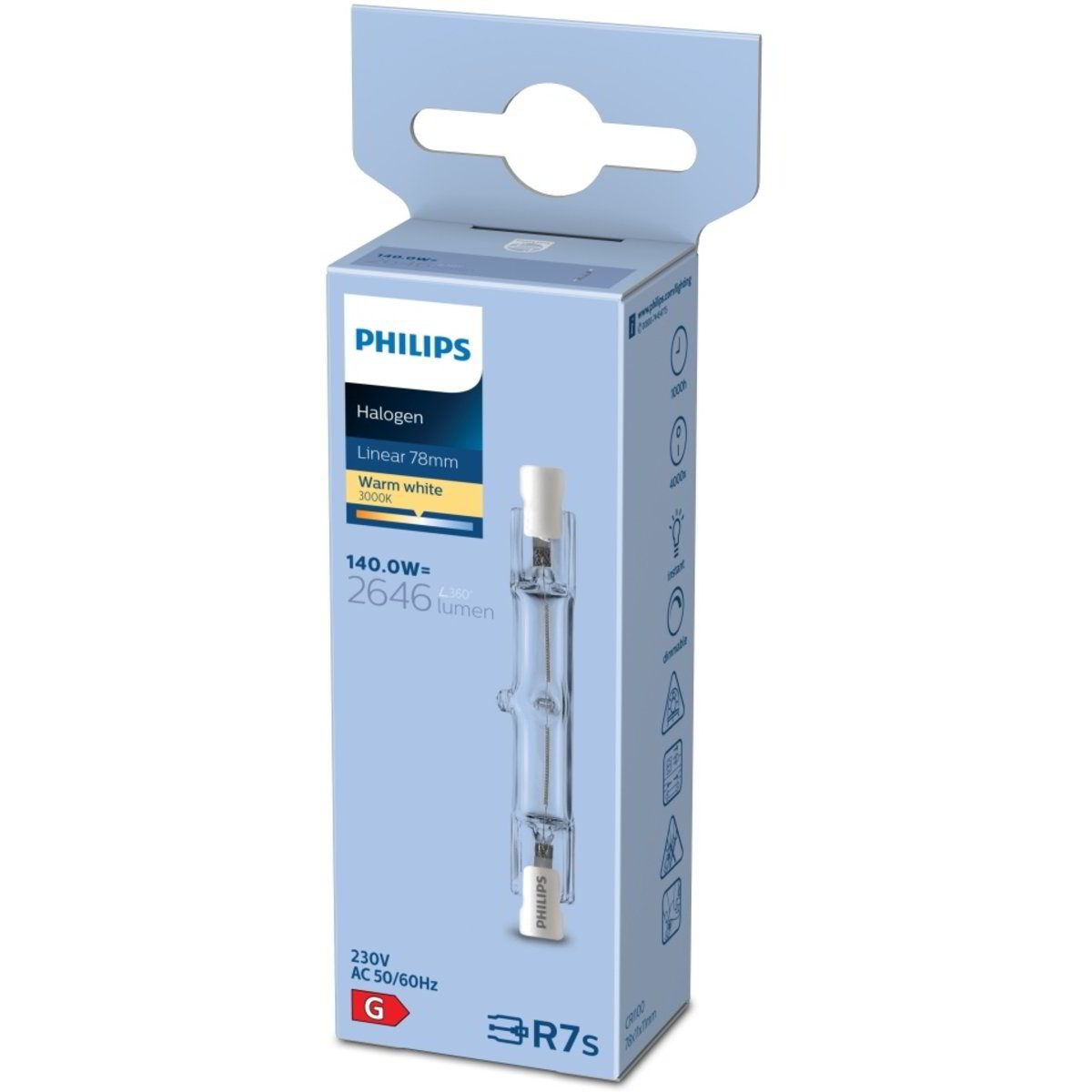 Lampadina alogena linear 78mm 140w r7s 3000k PHILIPS 1 PZ - Coop Shop
