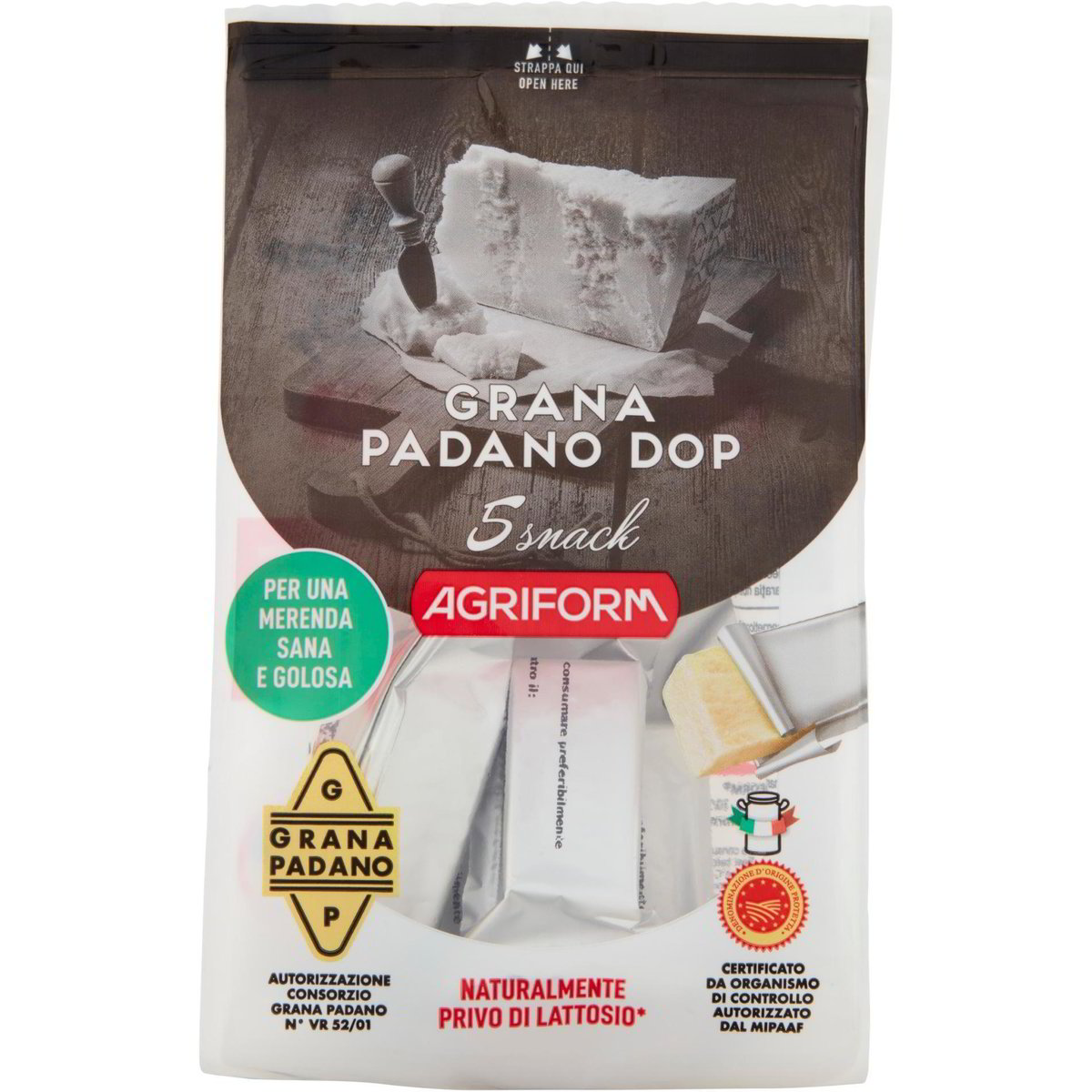 Snack di grana padano DOP AGRIFORM 5 X 20 G - Coop Shop