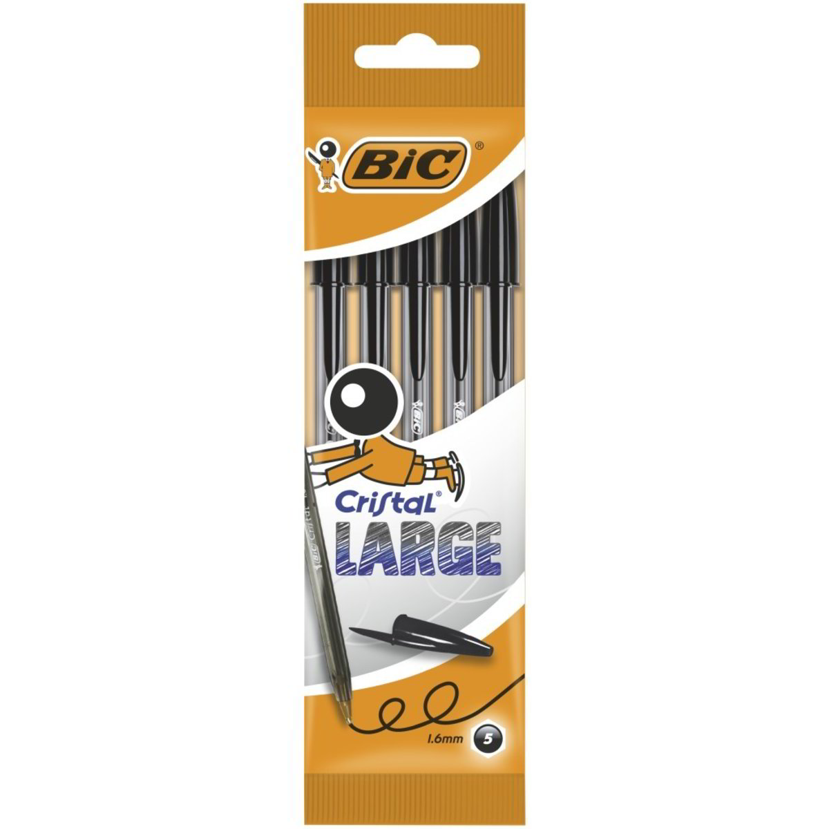 Biro cristal large bic nero 1,6mm x5 BIC 1 PZ - Coop Shop