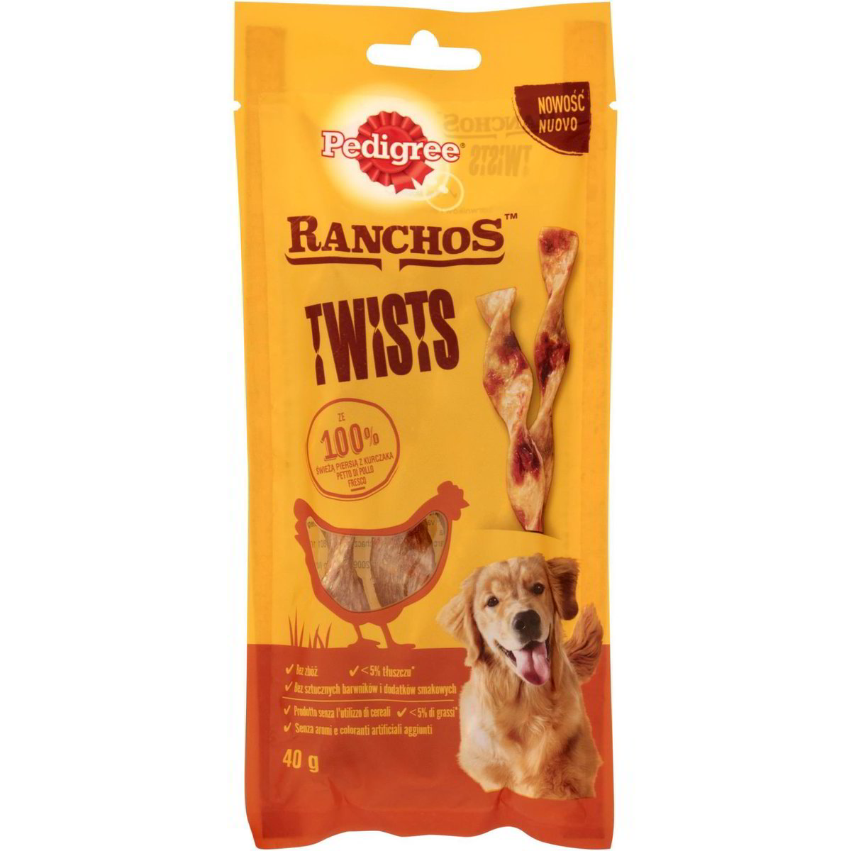 Snack per cani ranchos twists 100% petto di pollo PEDIGREE 12 X 40 G ...
