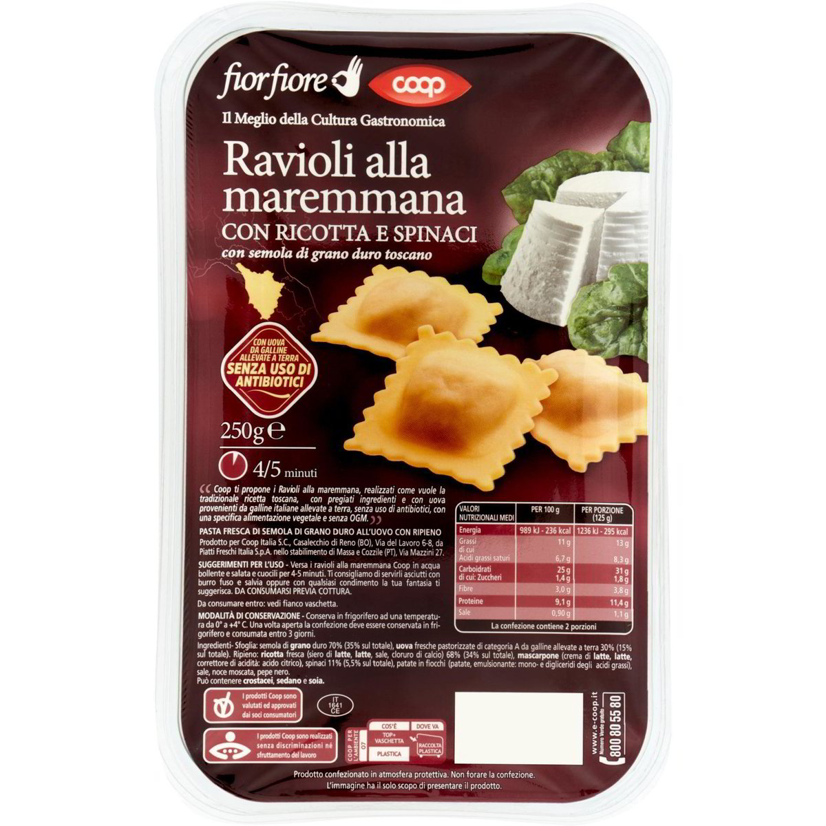 Ravioli alla maremmana COOP - FIOR FIORE 250 G - Coop Shop
