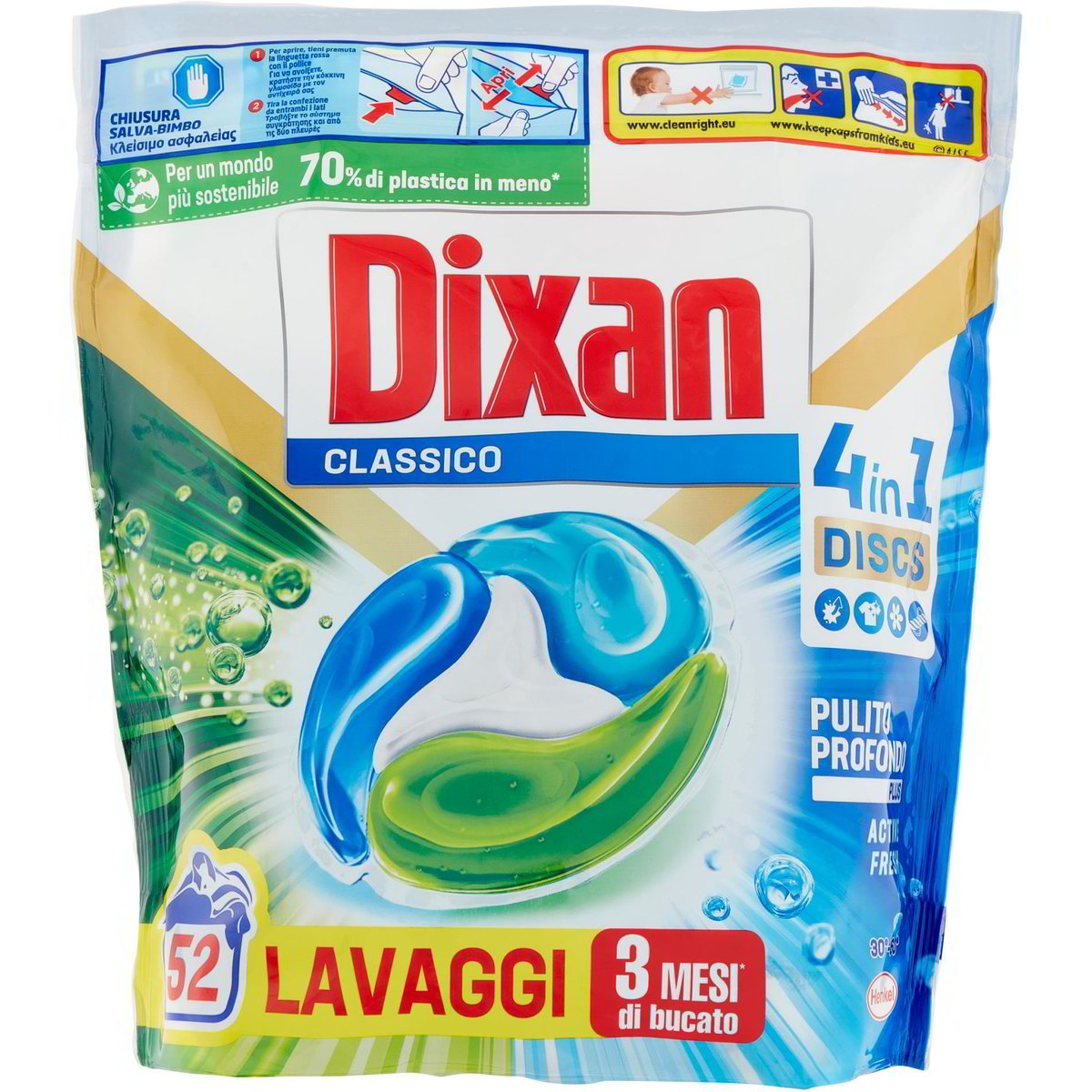 Detersivo lavatrice classico 4 in 1 discs x52 DIXAN 1300 G - Coop Shop