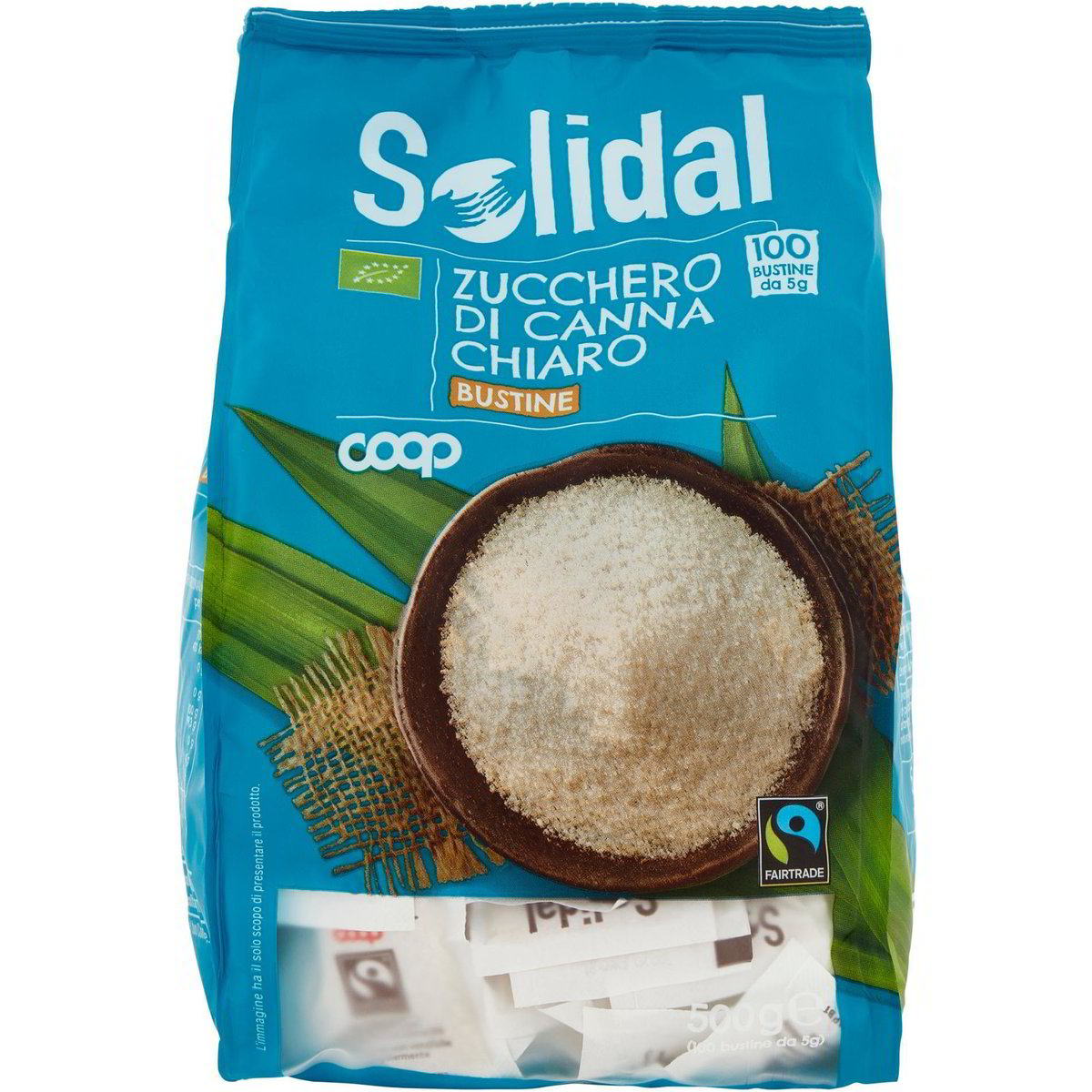 Zucchero di canna chiaro COOP - SOLIDAL 100 X 5 G - Coop Shop