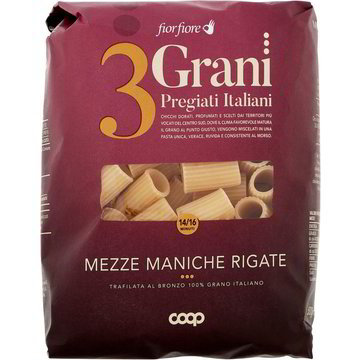 Mezze maniche rigate 3 grani pregiati italiani COOP - FIOR FIORE 500 G ...