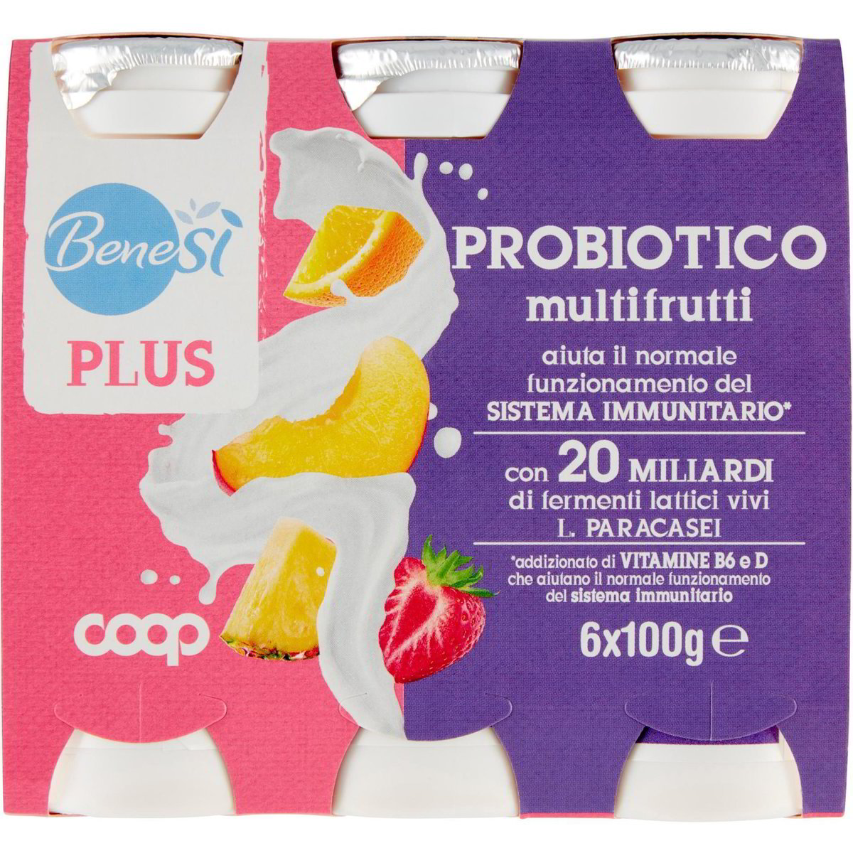 Probiotico multifrutti con fermenti lattici COOP - BENE SI 6 X 100 G ...