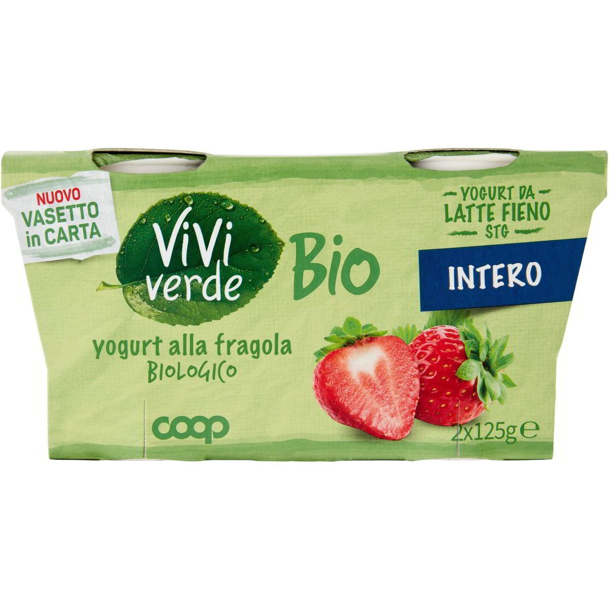 Yogurt intero biologico alla fragola COOP - VIVI VERDE 2 X 125 G - Coop ...