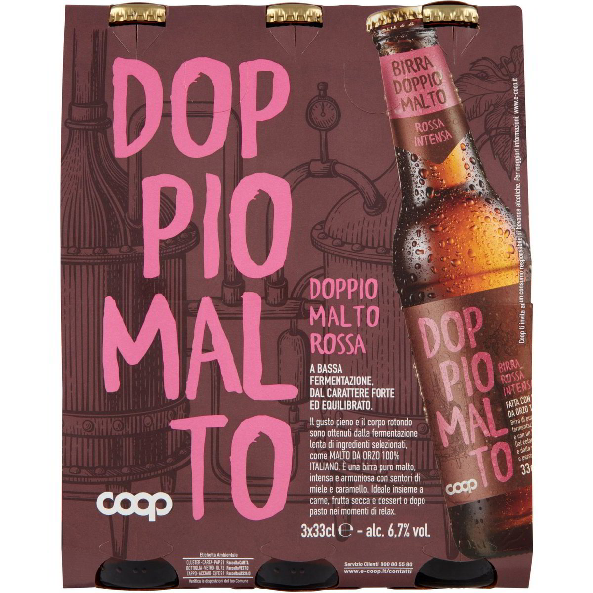 Birra rossa doppio malto COOP 3 X 330 ML - Coop Shop