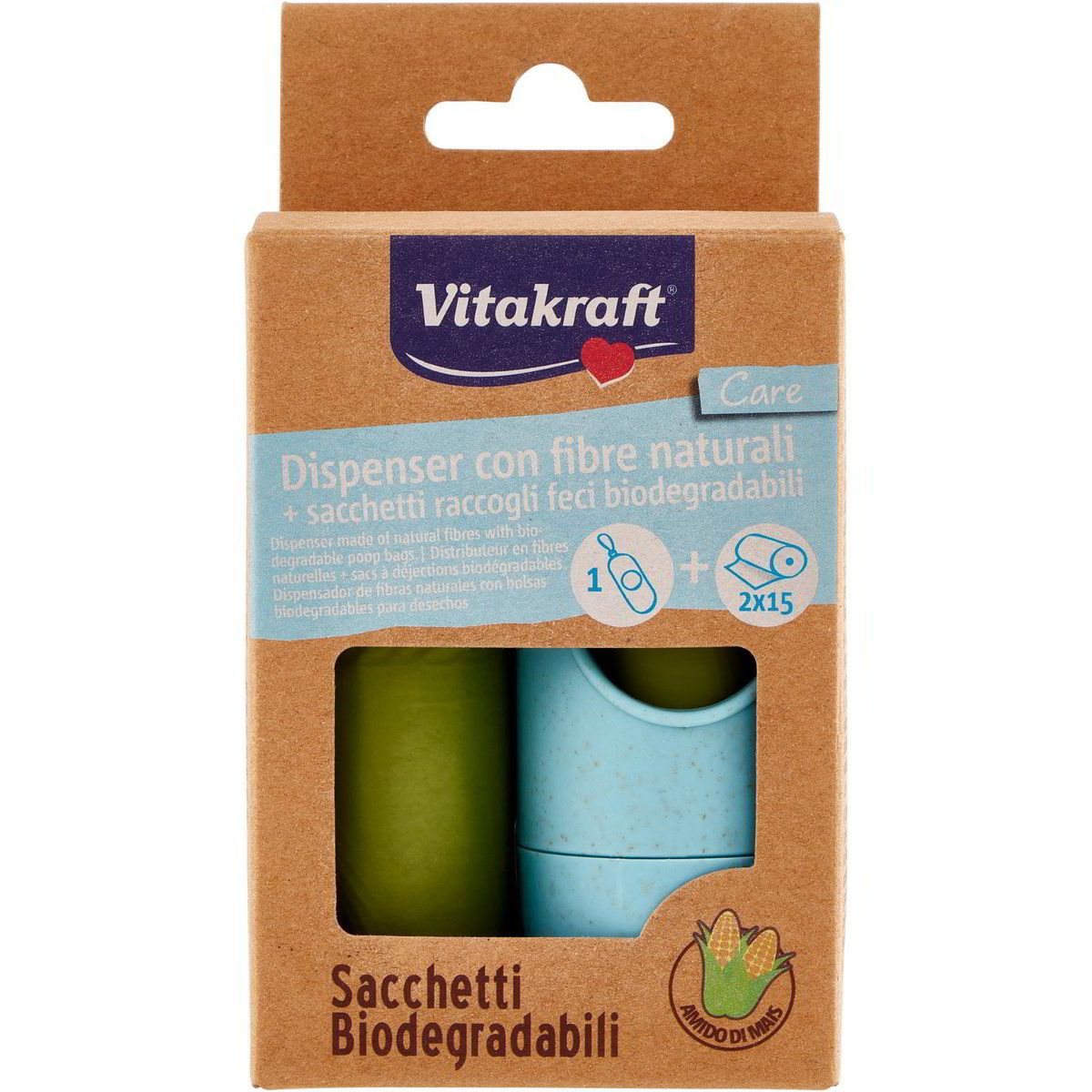 Dispenser con fibre e sacchetti raccogli feci 2x15 VITAKRAFT 1 PZ ...