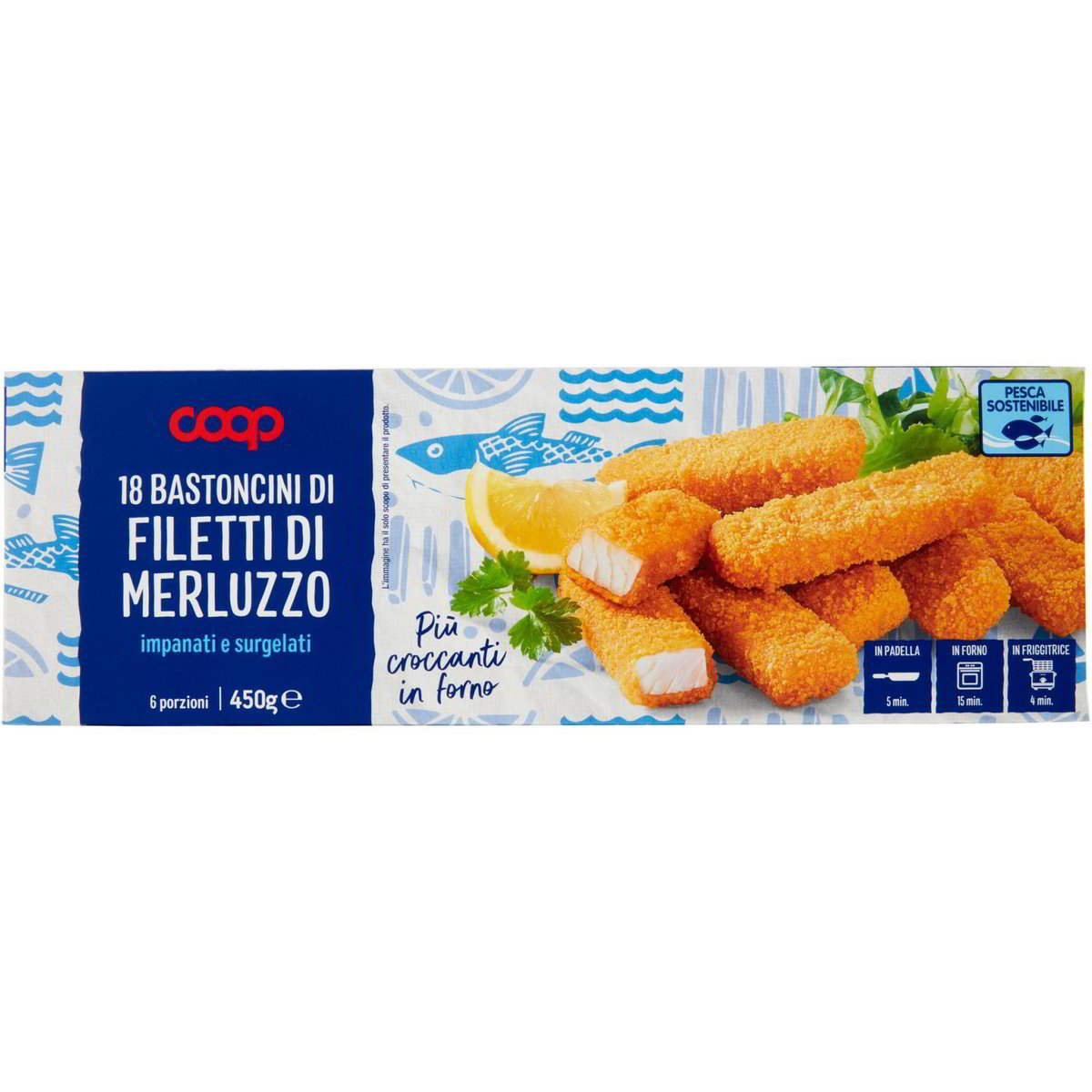 Merluzzo filetti 18 bastoncini COOP 450 G - Coop Shop