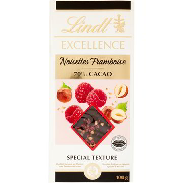 Tavoletta cioccolato fondente 70% framboise noiset LINDT 100 G - Coop Shop