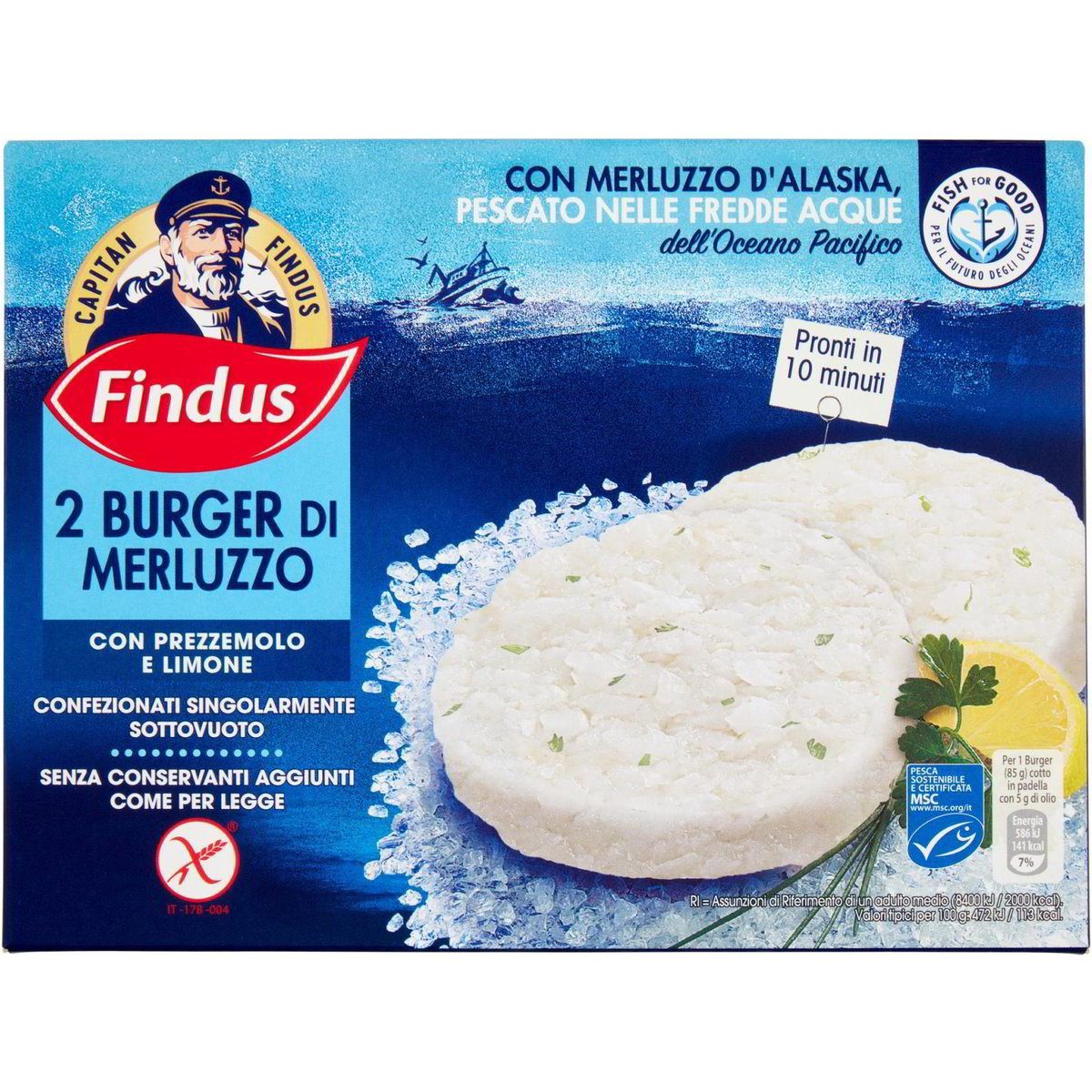 Merluzzo burger con prezzemolo e limone FINDUS 170 G - Coop Shop