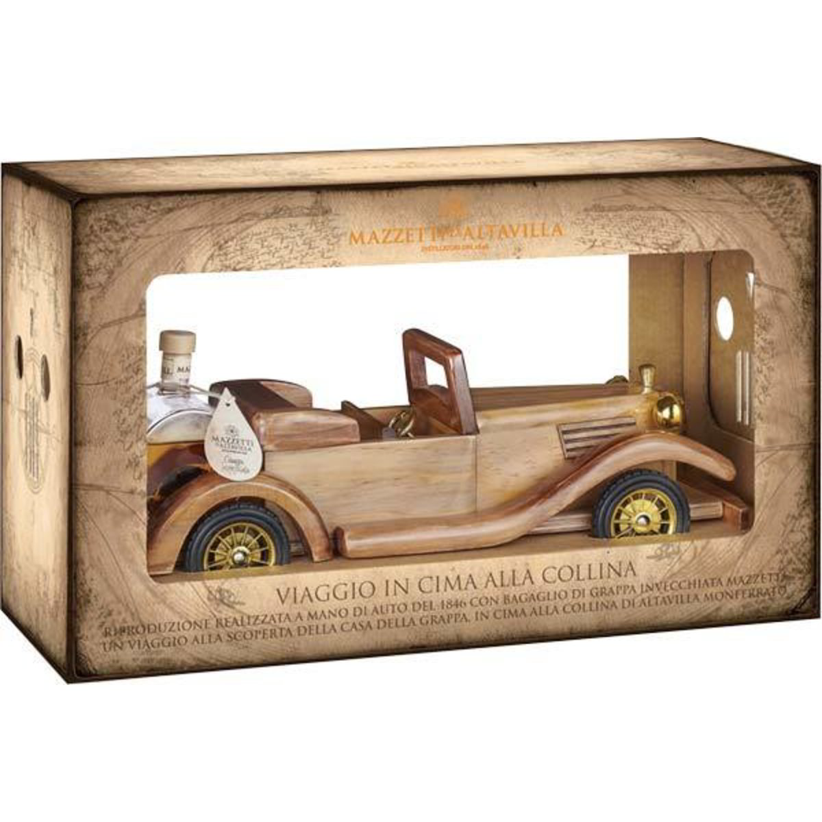 Confezione regalo grappa in auto d'epoca MAZZETTI D'ALTAVILLA 200 ML ...