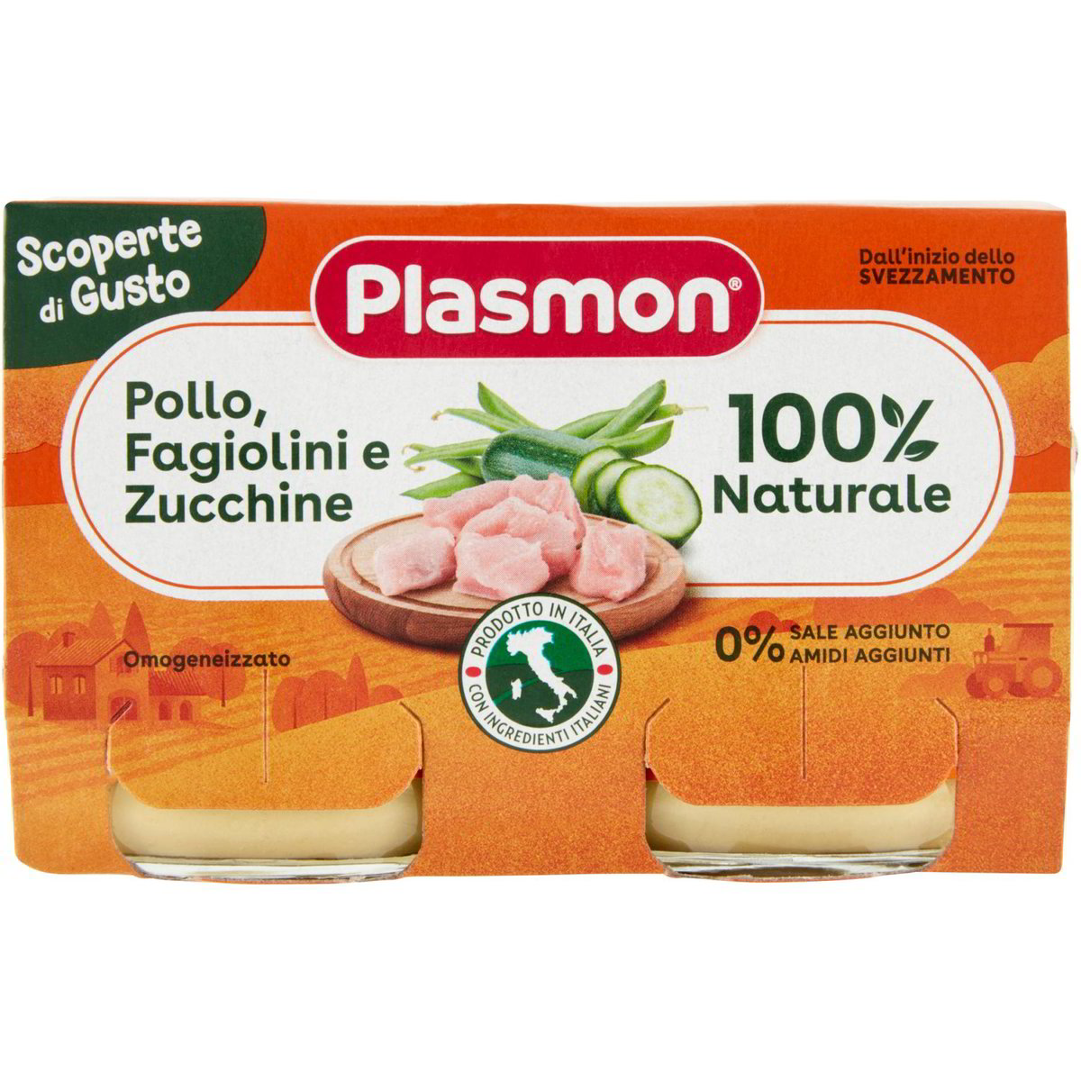 Omogeneizzato pollo, fagiolini e zucchine PLASMON 2 X 120 G - Coop Shop