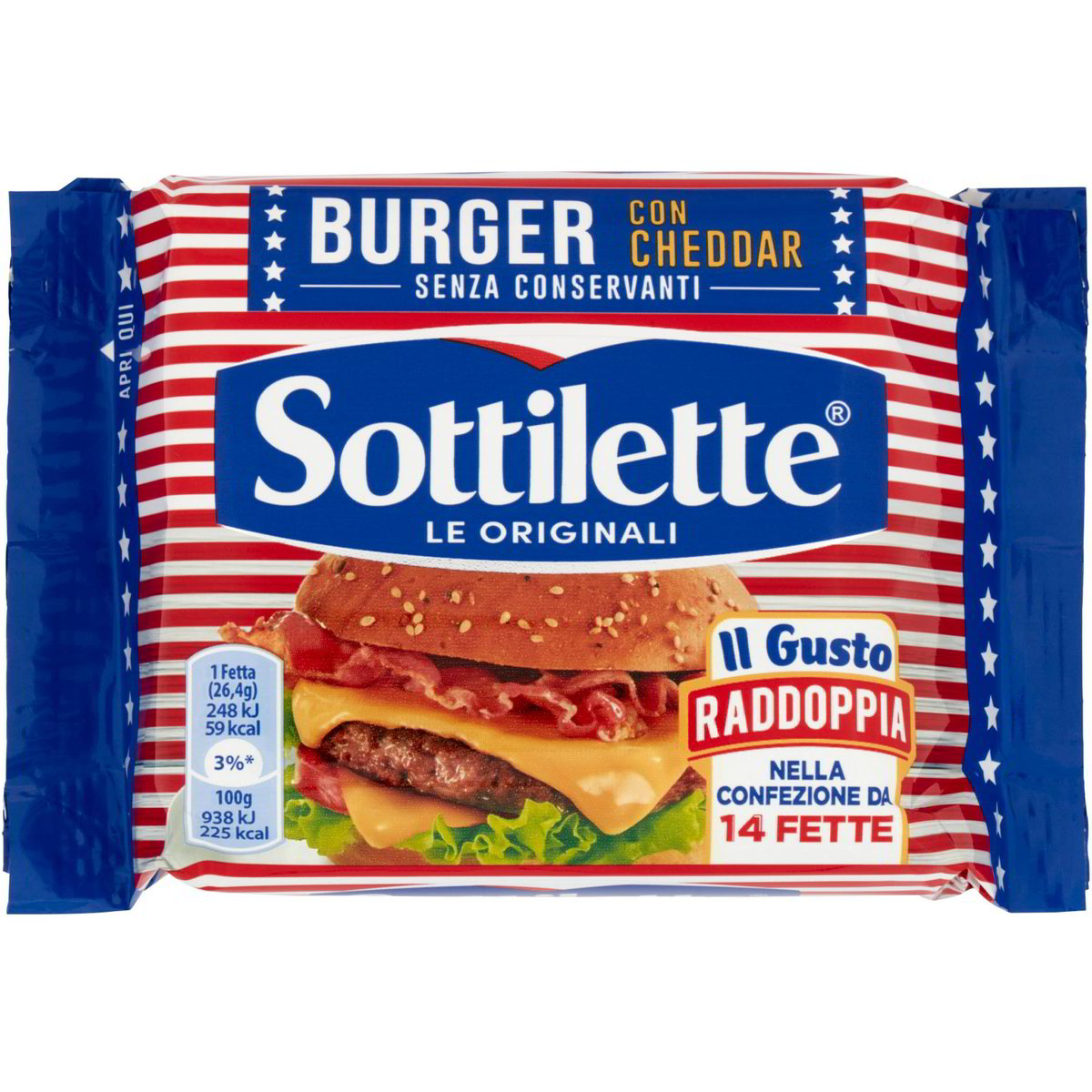 Sottilette cheddar SOTTILETTE 370 G - Coop Shop