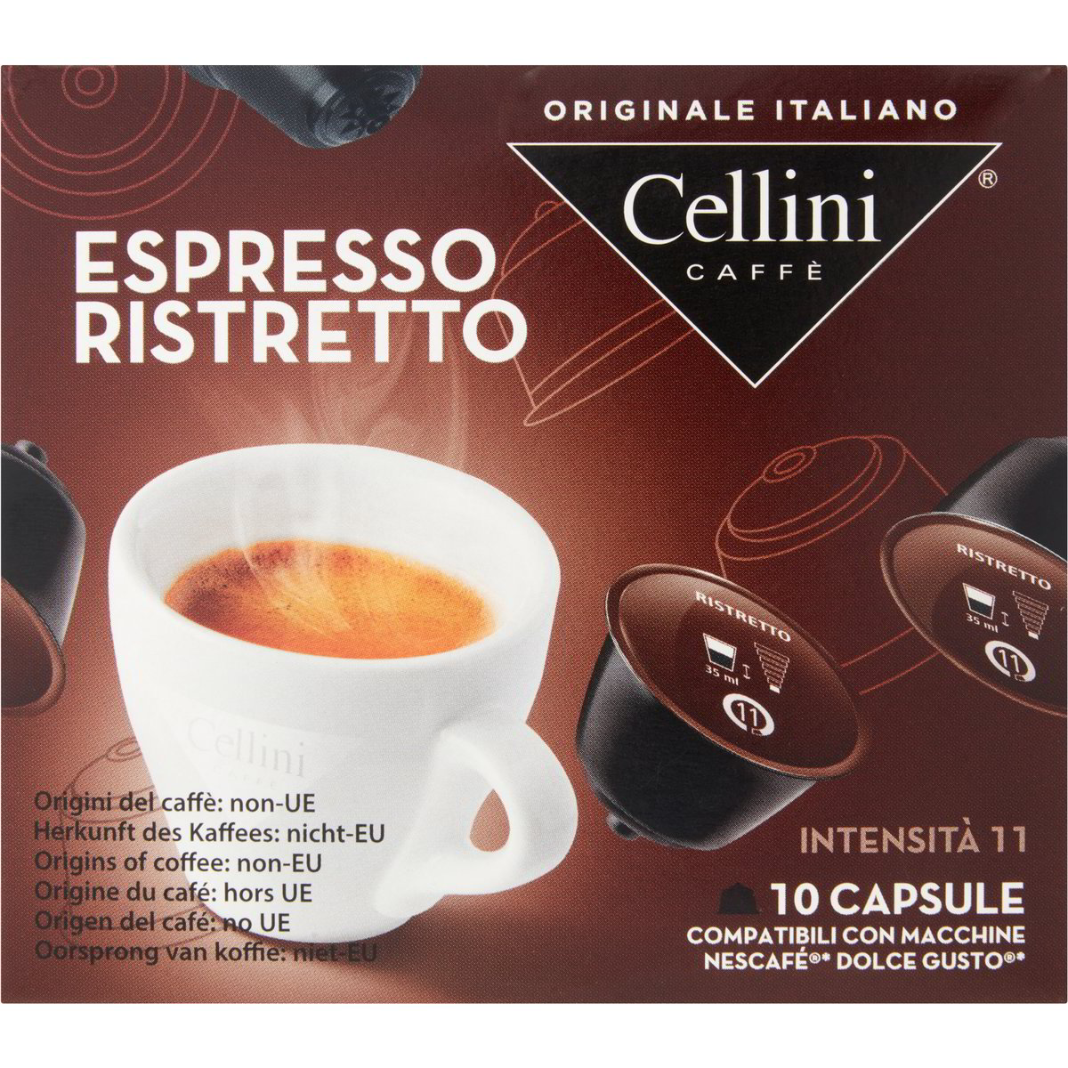 Capsule caffè espresso ristretto x10 CELLINI - NESCAFÉ DOLCE GUSTO 75 G ...