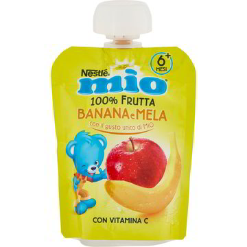 Frutta frullata pouch purea 100% mela e banana mio NESTLÈ 90 G - Coop Shop