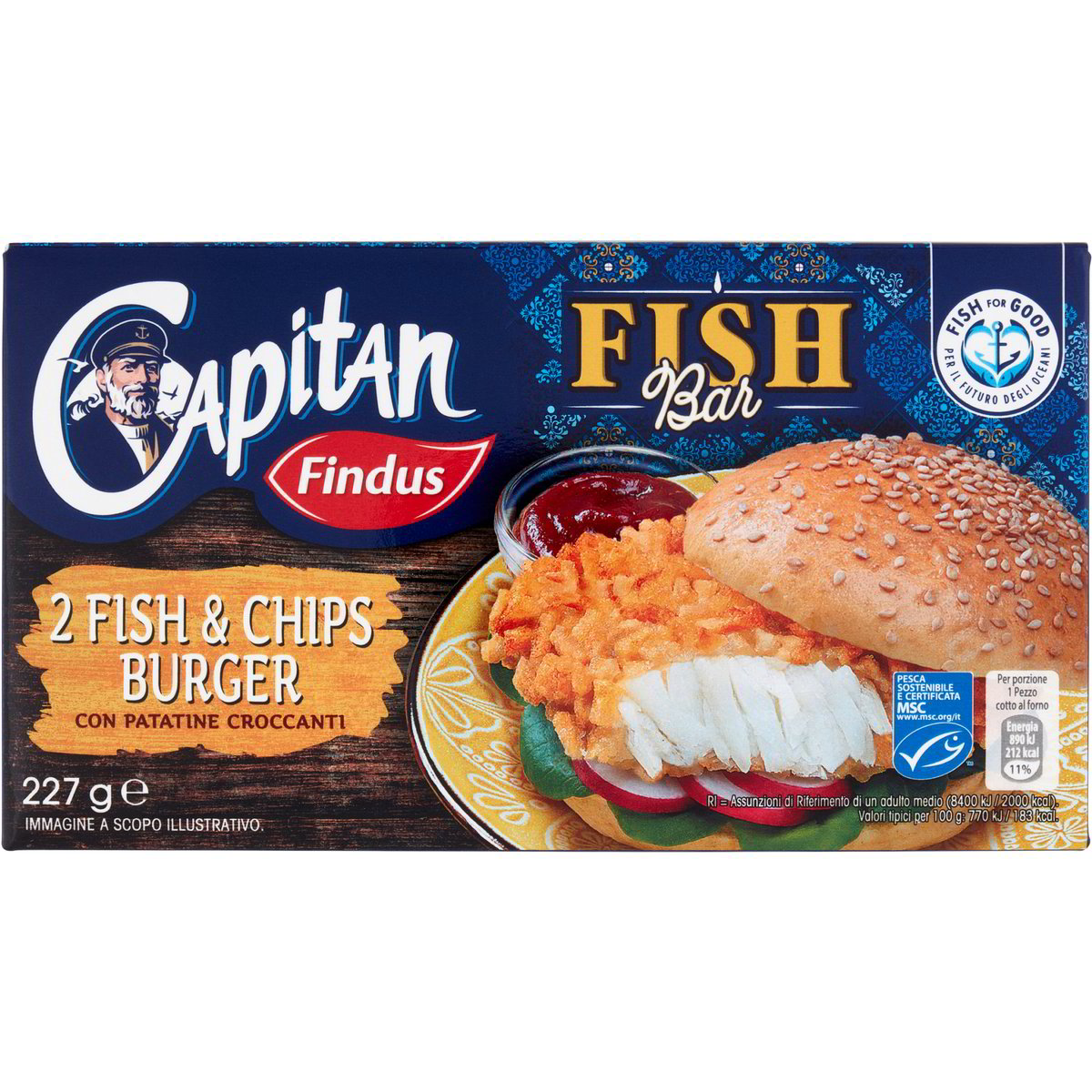 Fish chips burger CAPITAN FINDUS 227 G - Coop Shop