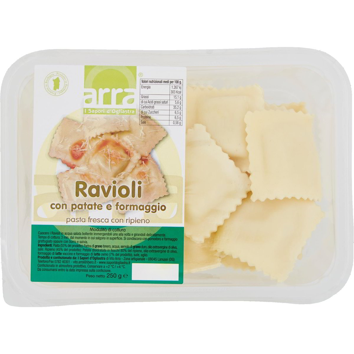 Ravioli patate e formaggi I SAPORI D'OGLIASTRA 250 G - Coop Shop