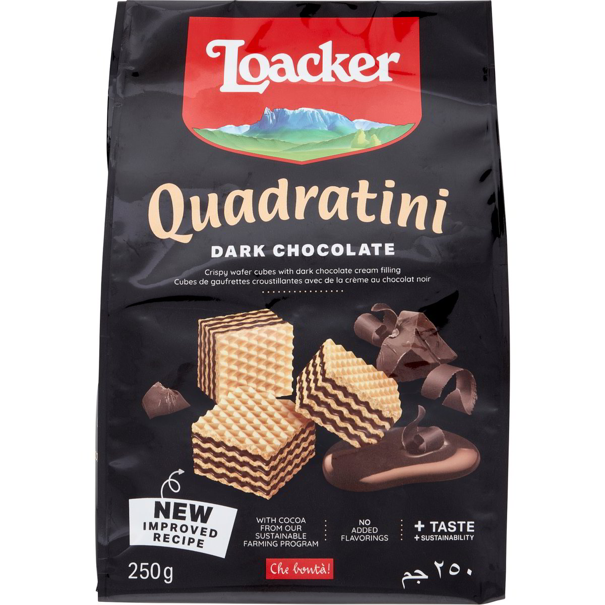 Wafer quadratini al cioccolato fondente LOACKER 250 G - Coop Shop