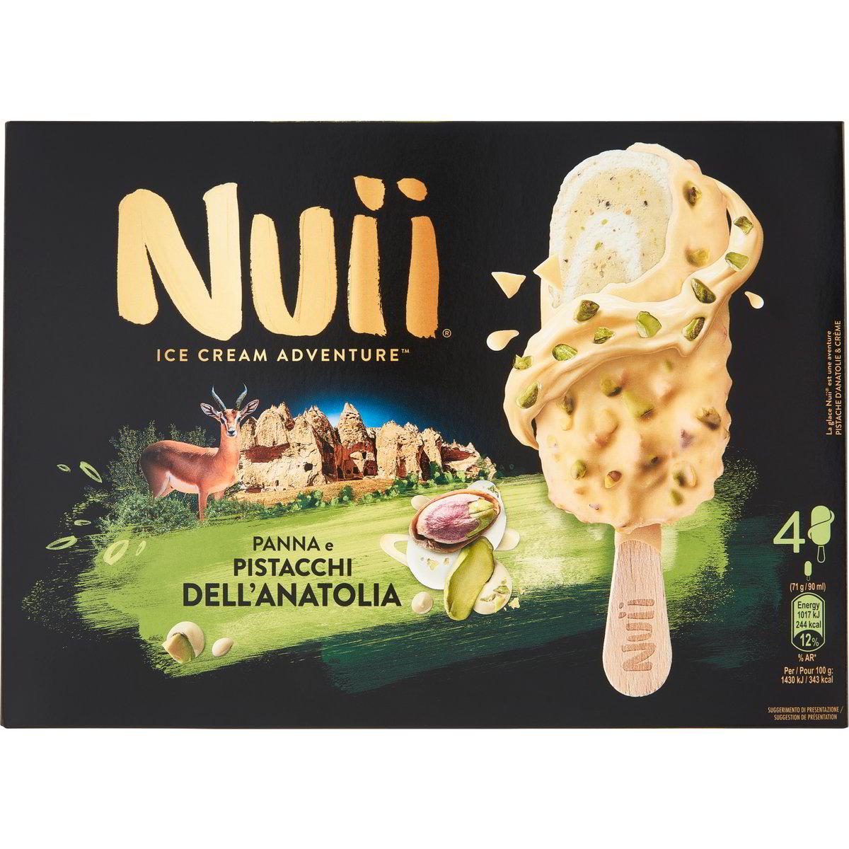 Stecco gelato panna e pistacchi NUII 4 X 71 G - Coop Shop Stecco gelato panna e pistacchi NUII 4 X 71 G - Coop Shop