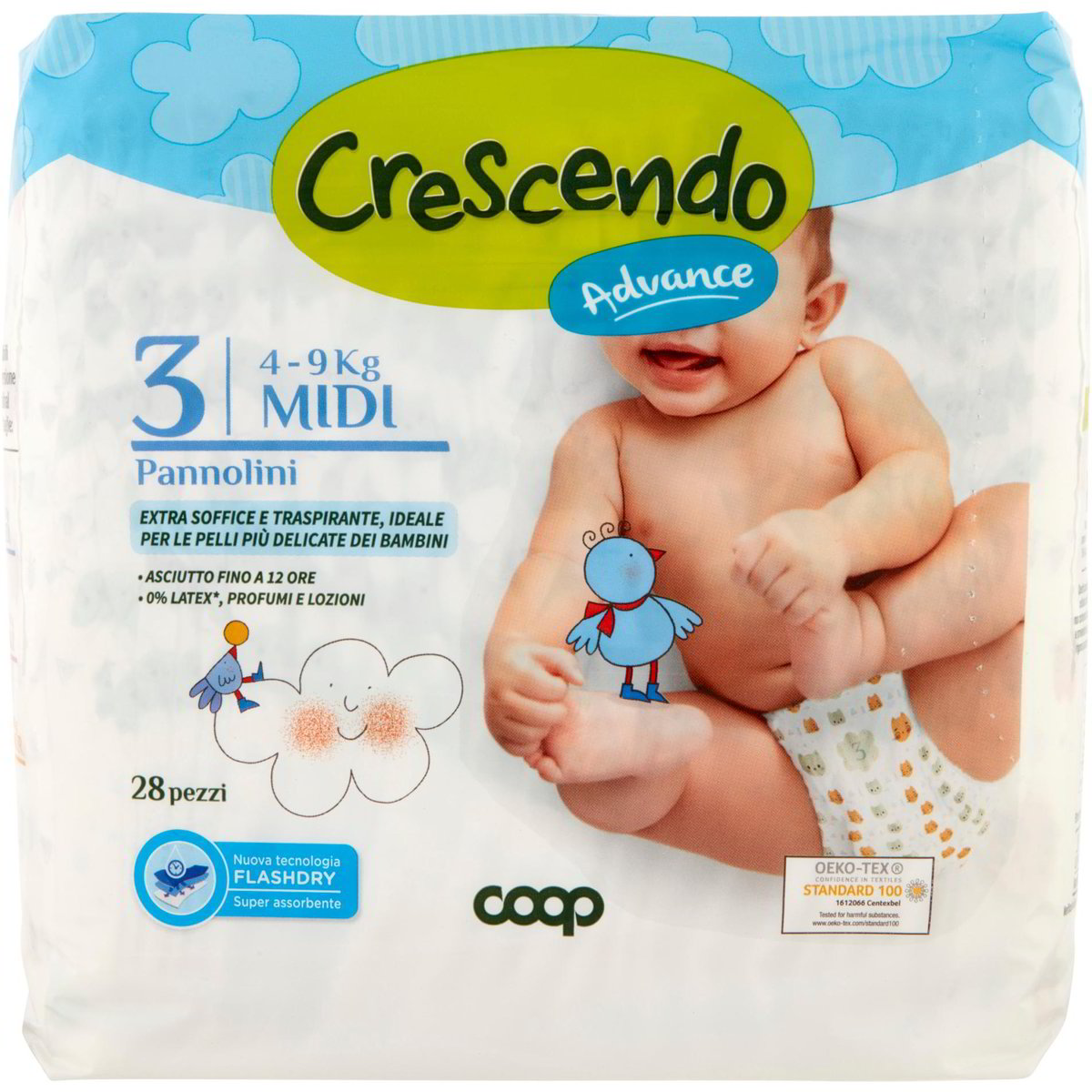 Pannolini 4-9 kg midi x28 COOP - CRESCENDO 1 PZ - Coop Shop
