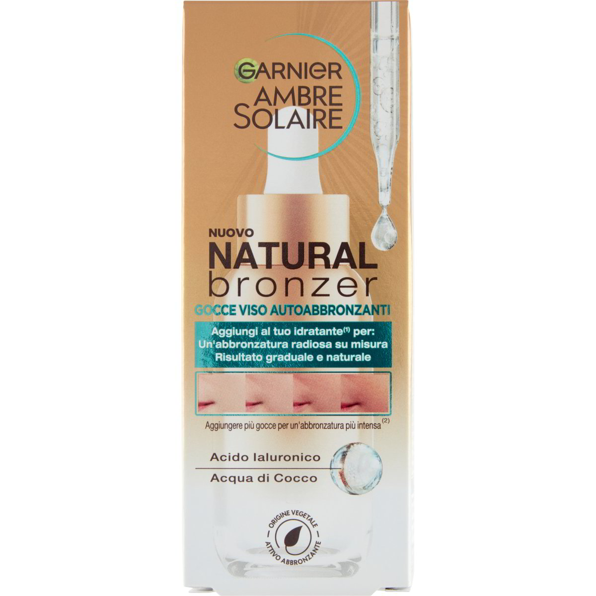 Gocce viso autoabbronzanti con acido laluronico GARNIER - AMBRE SOLAIR ...