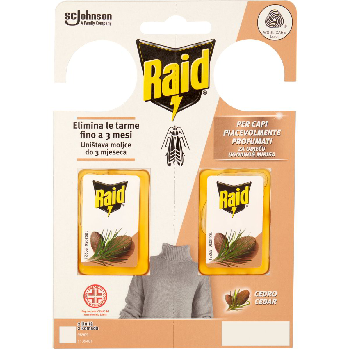 Antitarme gel proteggi vestiti cedro x2 RAID 1 PZ - Coop Shop