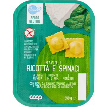 Ravioli ricotta e spinaci COOP - BENE SI' 250 G - Coop Shop