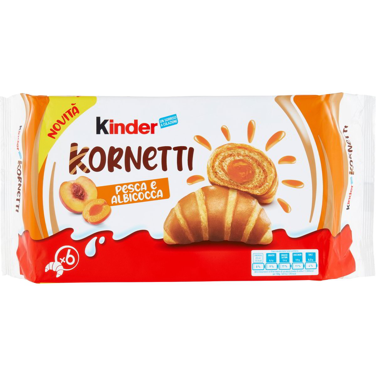 Cornetti alla pesca e albicocca kinder x6 FERRERO 252 G - Coop Shop