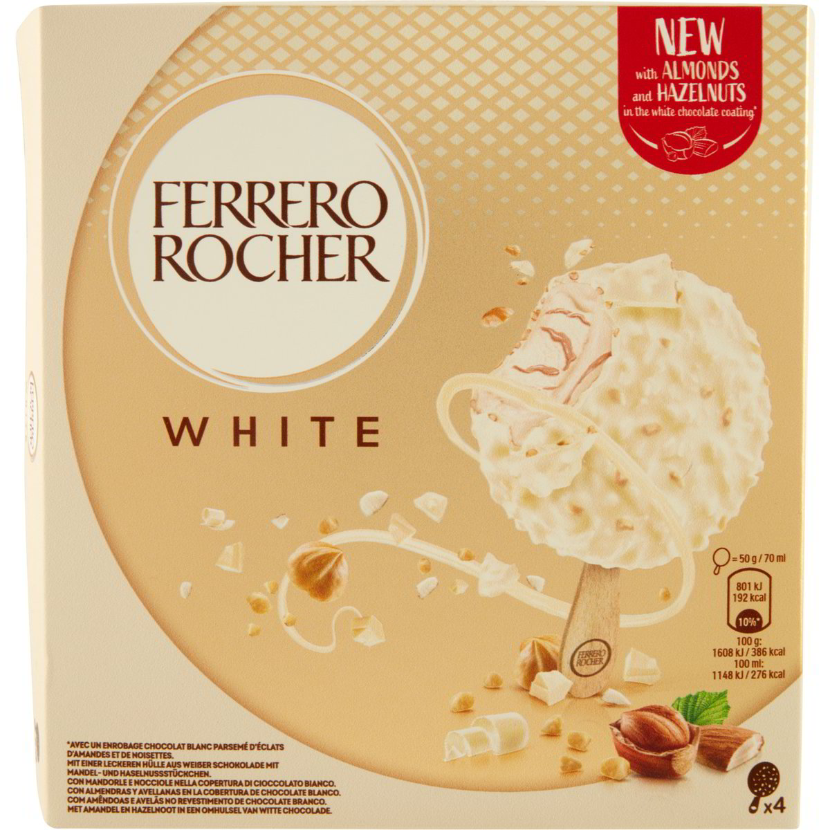 Stecco gelato ferrero rocher cioccolato bianco x4 FERRERO 200 G - Coop Shop