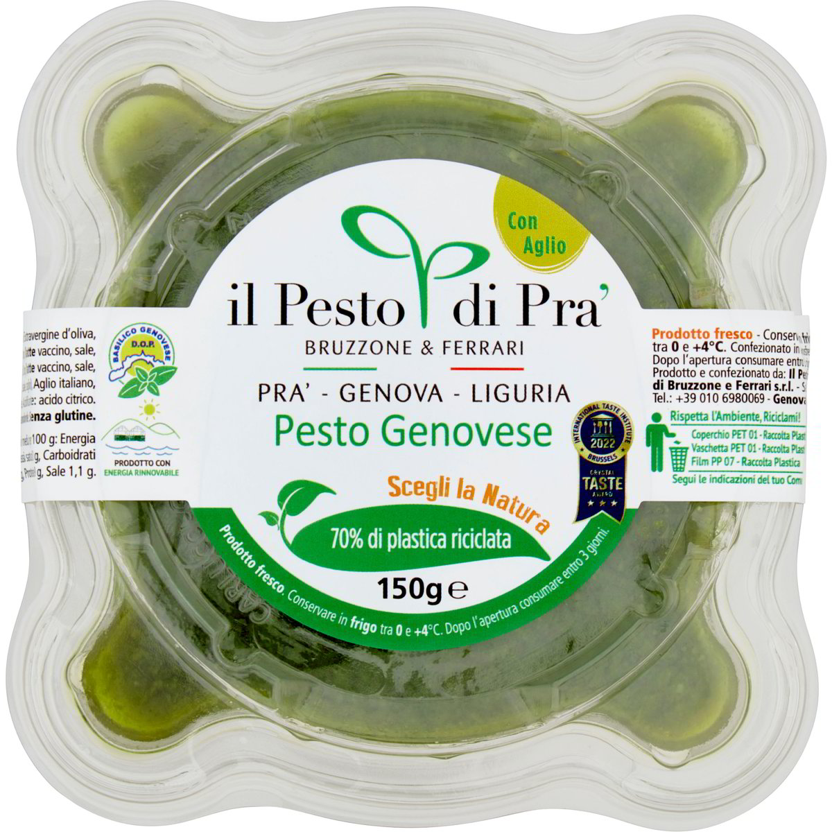 Pesto alla genovese con aglio prà PESTO DI PRA' 150 G - Coop Shop