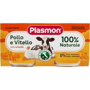Omogeneizzato vitello/pollo/cereali PLASMON 2 X 80 G - Coop Shop