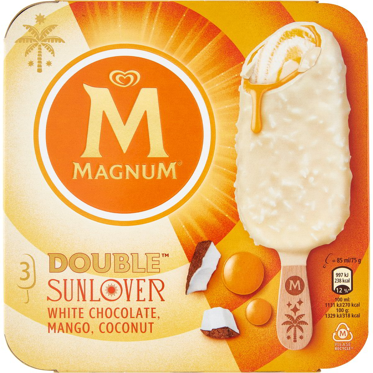 Magnum double sunlover mango/cocco x3 ALGIDA 3 X 75 G - Coop Shop