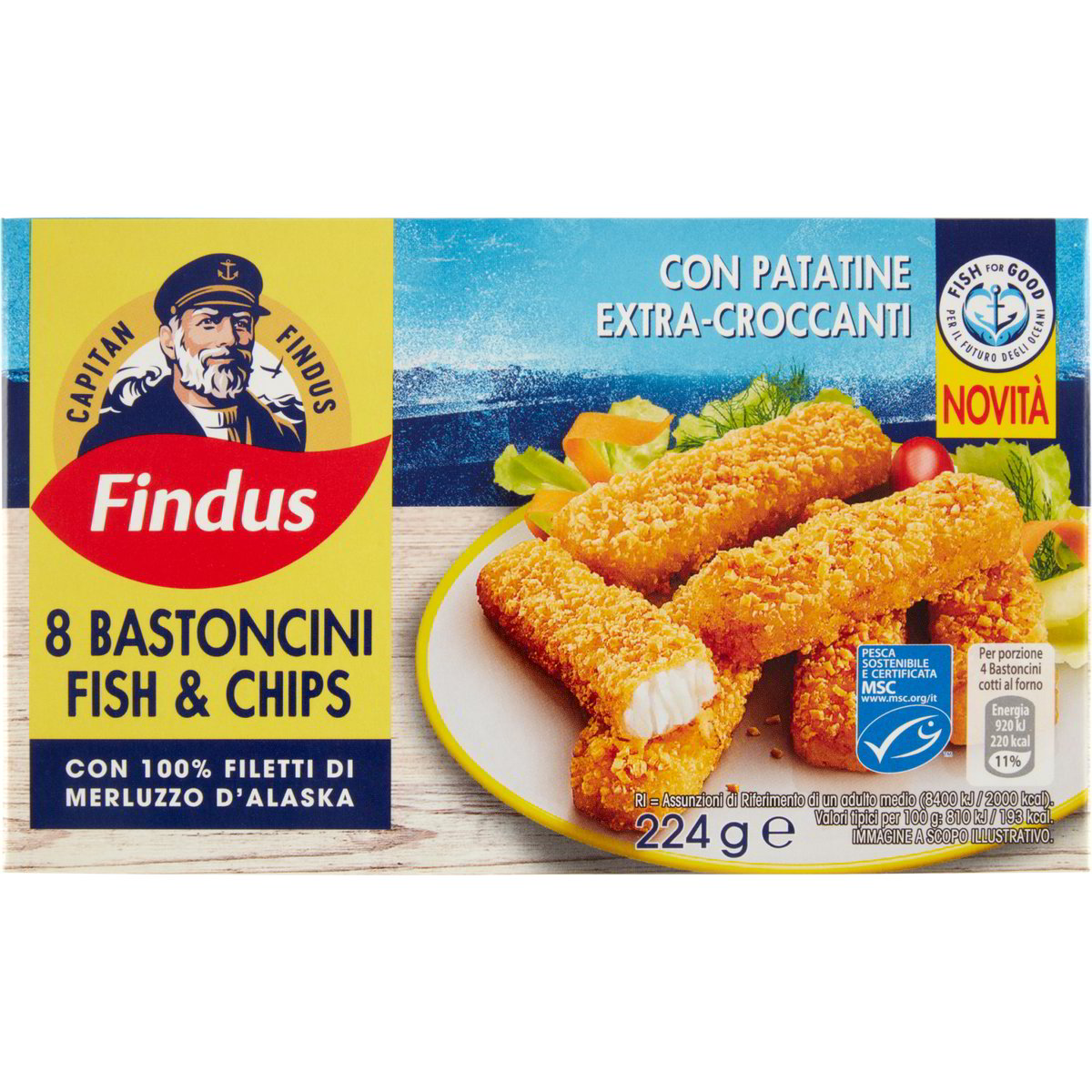 Merluzzo bastoncini fish & chips x8 FINDUS 224 G - Coop Shop