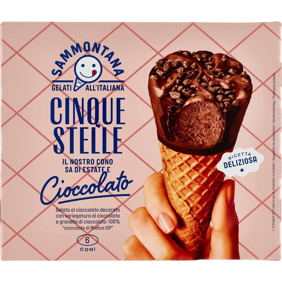 Cono gelato al cioccolato cinque stelle x6 SAMMONTANA 360 G - Coop Shop