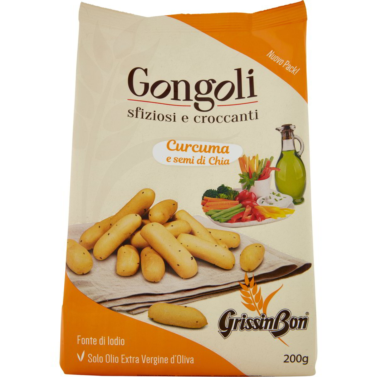 Crackers gongoli curcuma e semi di chia GRISSIN BON 200 G - Coop Shop