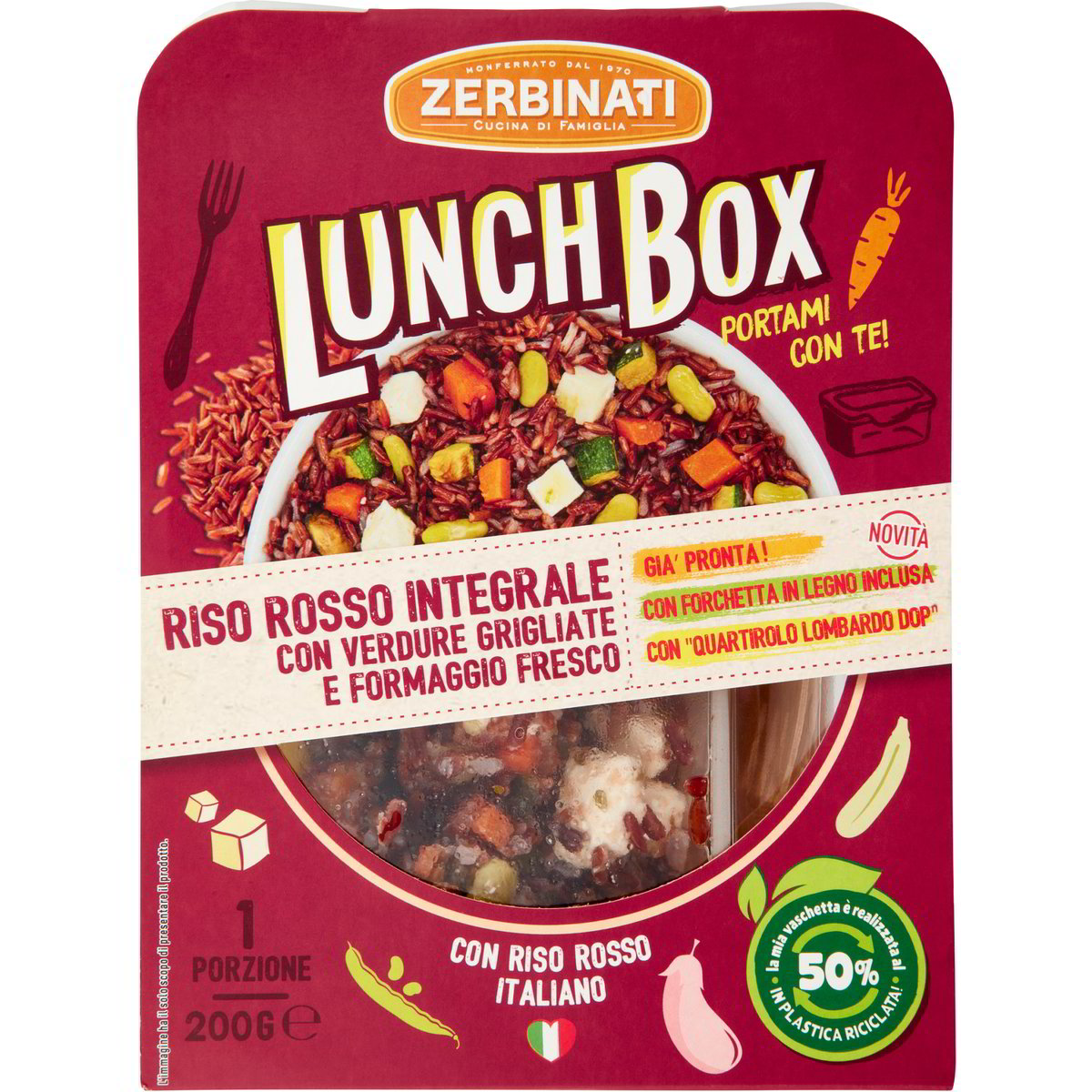 Riso rosso integrale lunch box ZERBINATI 200 G - Coop Shop