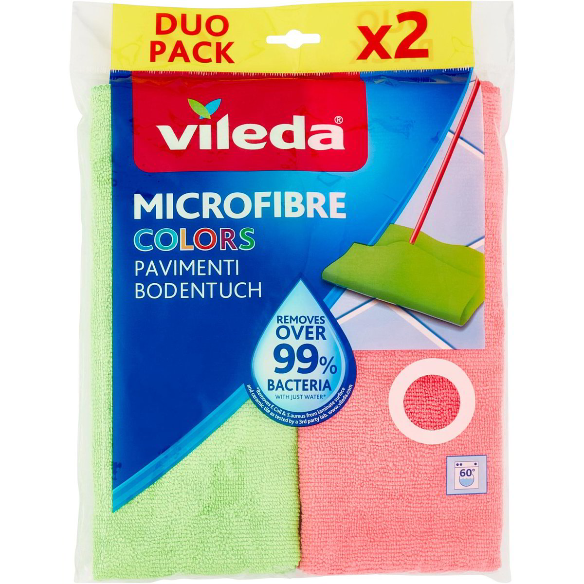 Panni in microfibra per pavimenti colorati x2 VILEDA 1 PZ - Coop Shop
